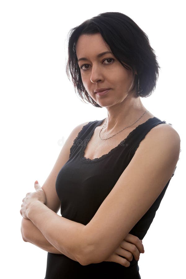 Portrait Of A Woman 45 Years Old Stock Image Image Of Smiling