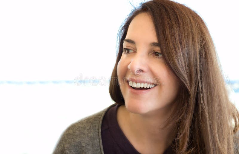 Portrait of a Woman 45 Years Old, Outdoors. Stock Photo - Image of ...