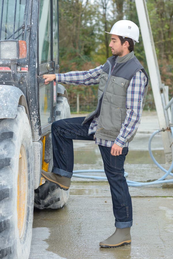 Portrait Worker during Break Over Stock Photo - Image of engineer ...