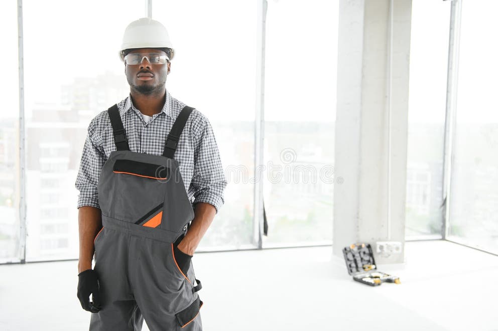 Portrait of a Worker in a Construction Site Stock Photo - Image of ...