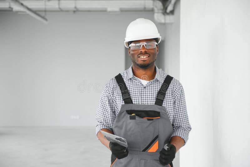 Portrait of a Worker in a Construction Site Stock Photo - Image of ...