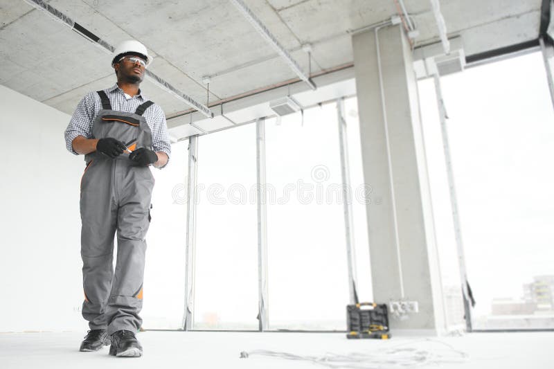 Portrait of a Worker in a Construction Site Stock Image - Image of ...
