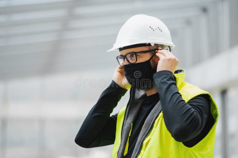 Portrait of Worker with Face Mask at the Airport. Stock Photo - Image ...