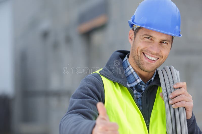 Portrait worker in factory stock image. Image of smiling - 173082387