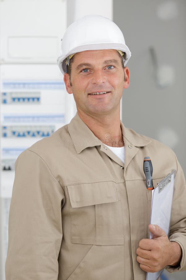 Portrait Worker Holding Wooden Mixing Tool Stock Image - Image of tool ...
