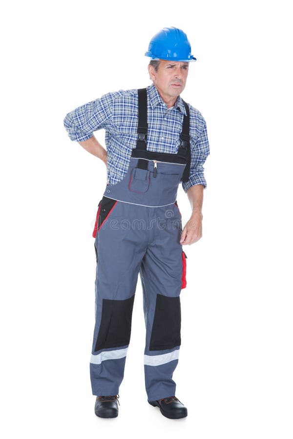 Portrait of a Worker Having Back Pain Stock Image - Image of industry ...