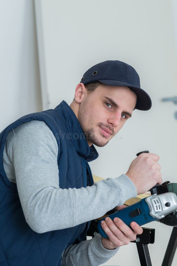 Portrait Worker Inside Building Stock Image - Image of mending, house ...