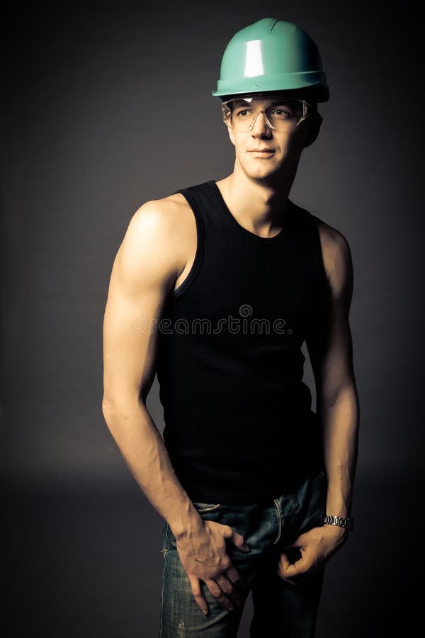 Portrait of worker man stock photo. Image of work, portrait - 35119820