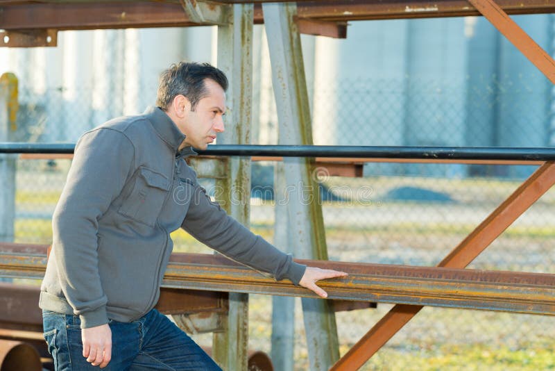 Worker outside warehouse stock photo. Image of employment - 31712632