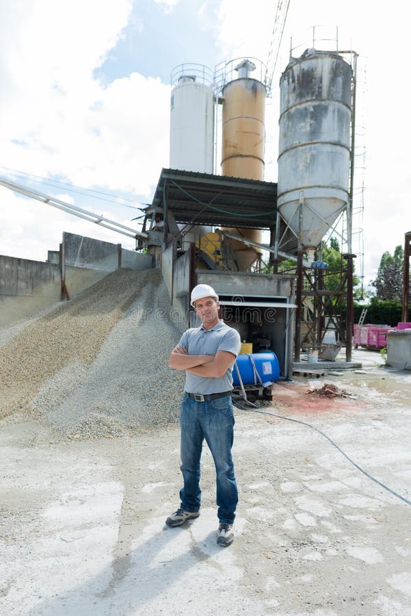 Portrait worker at quarry stock photo. Image of gravel - 245735396