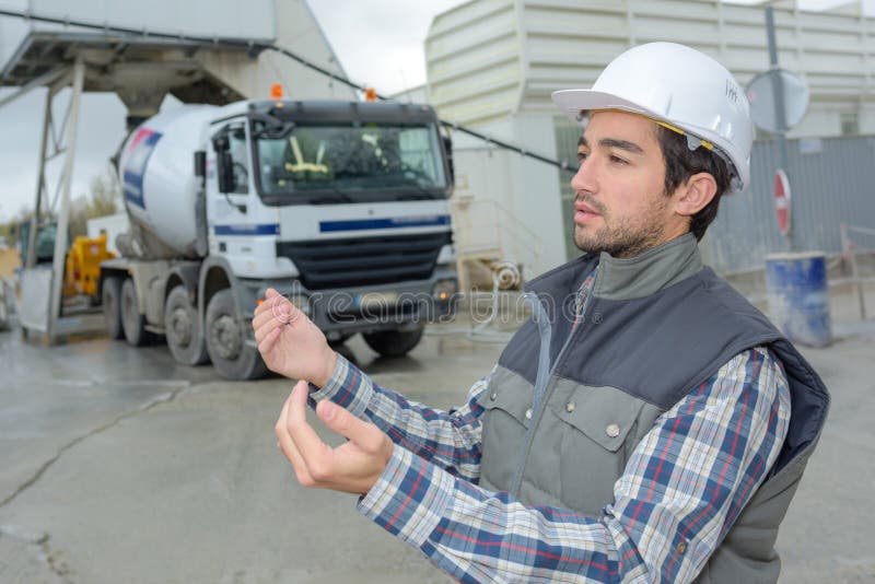 Portrait Worker Signaling Operator Stock Image - Image of construct ...