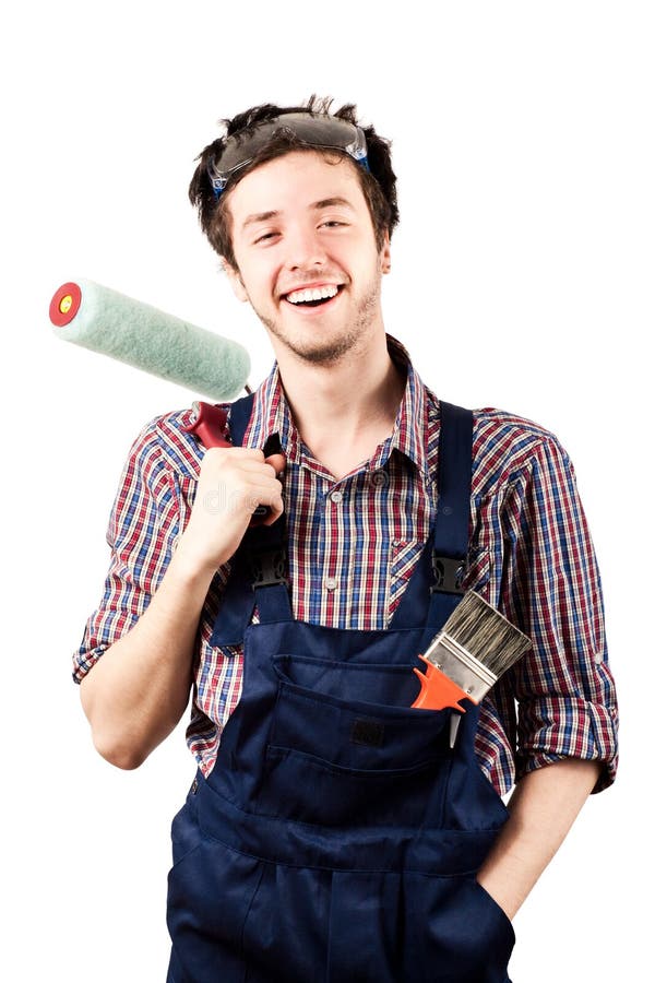 Portrait of worker smiling stock photo. Image of cheerful - 19534466