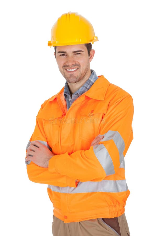 Portrait of Worker Wearing Safety Jacket Stock Image - Image of home ...