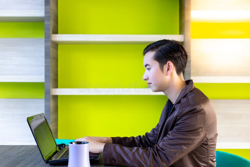 Portrait Working Handsome Man: Attractive Guy is Doing His Work Stock ...