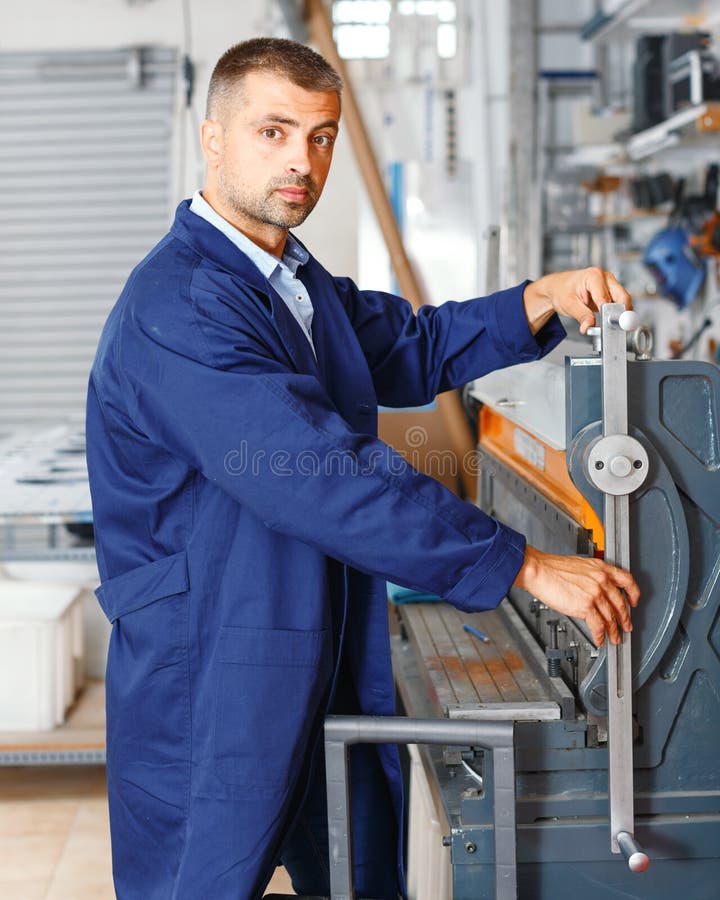 Portrait of a Working Man at Printer Studio Stock Photo - Image of ...