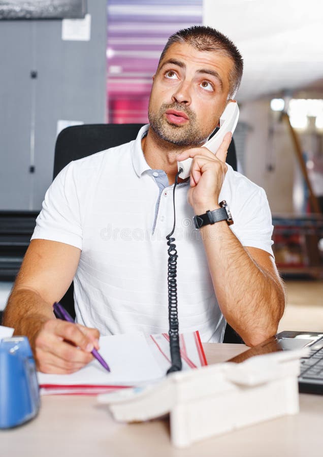 Portrait of a Working Man at Printer Studio Stock Image - Image of film ...