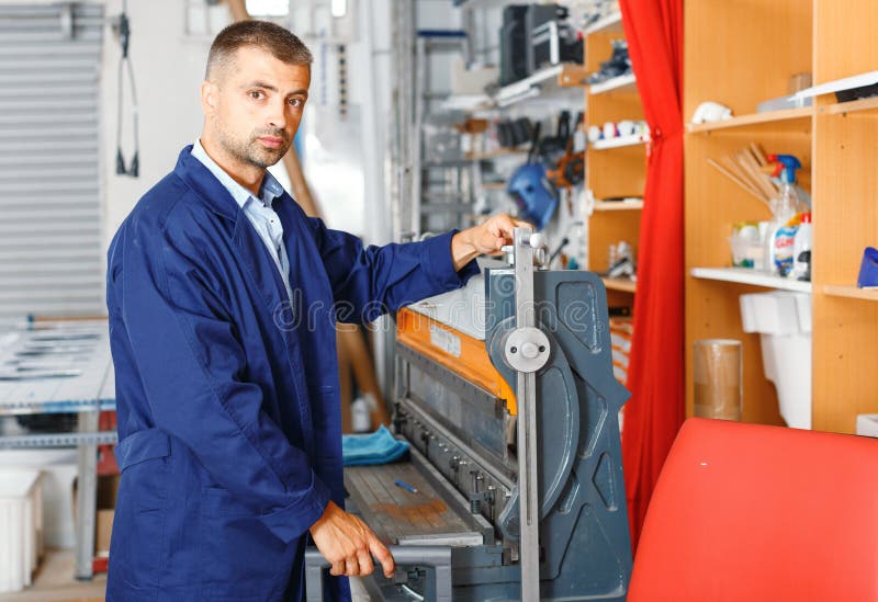 Portrait of a Working Man at Printer Studio Stock Photo - Image of ...