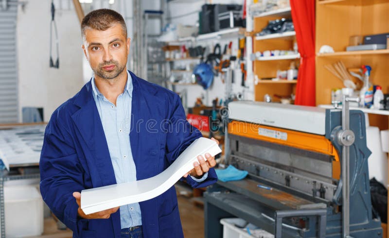 Portrait Of A Working Man At Printer Studio Stock Photo - Image of ...