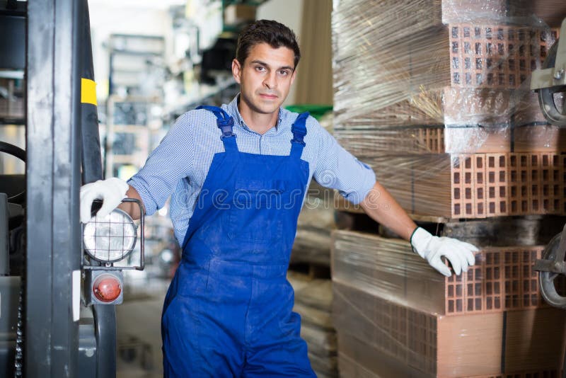 Portrait of Working in Uniform on His Workplace Stock Image - Image of ...