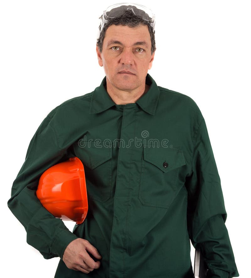 Workman Overalls Helmet Showing Different G Stock Photos - Free ...