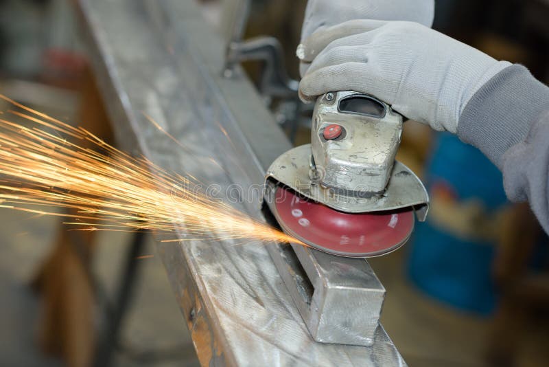 Portrait Workman Sanding Girders Stock Photo - Image of worker, sand ...