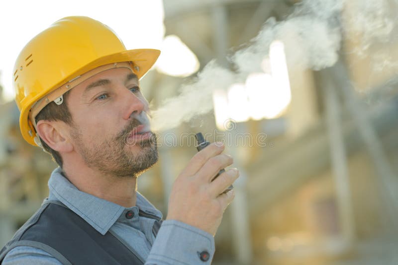 Portrait Workman Smoking Cigarette Stock Image - Image of break ...