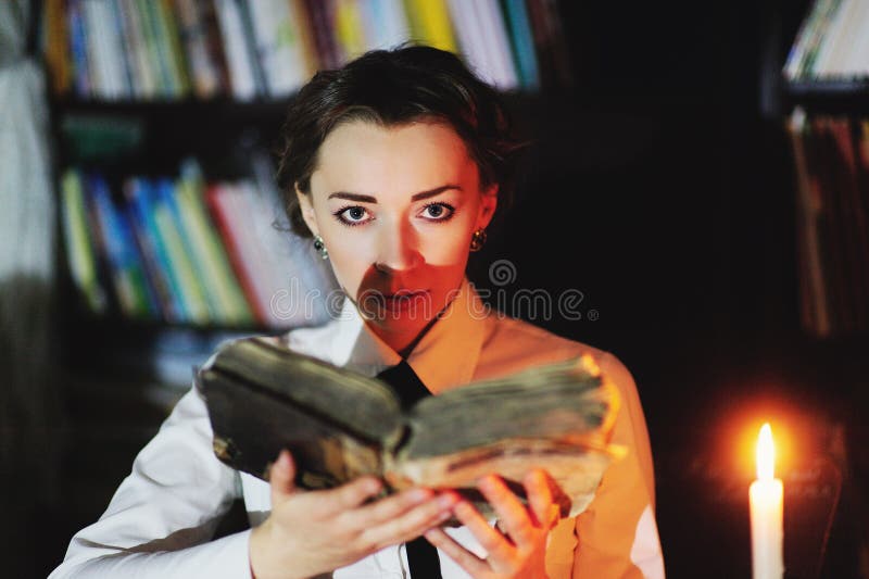 Portrait of a Writer in a Library Stock Photo - Image of beautiful ...