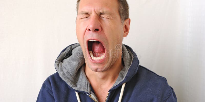 Portrait of the yawn man stock image. Image of people - 26236997