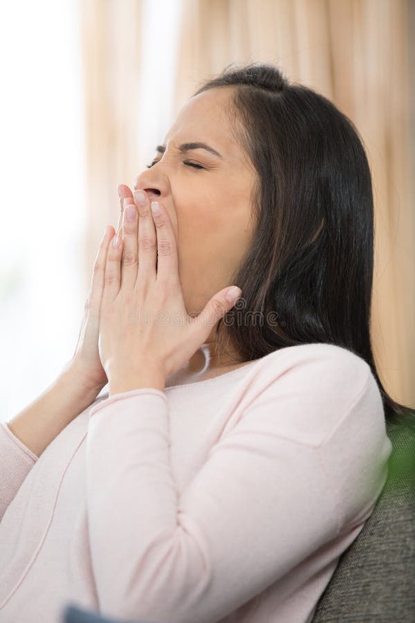 Portrait Yawning Tired Woman Stock Image - Image of female, caucasian ...