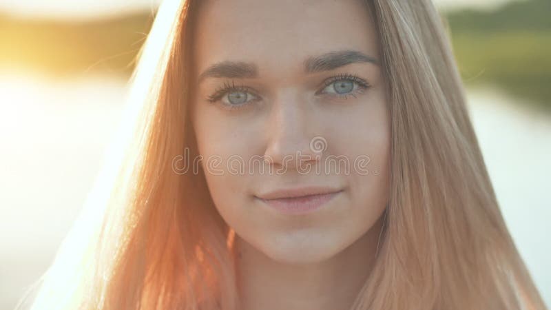 A Young Blonde 18 Year Old Girl Prays With Folded Hands Stock Video
