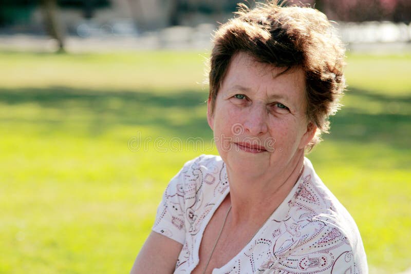 Portrait of 65-years-old Beautiful Woman Stock Photo - Image of looking ...