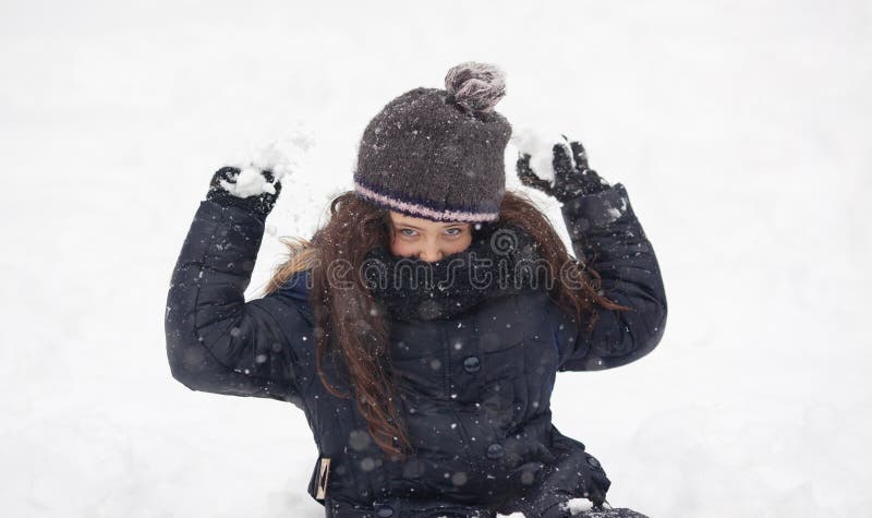 Portrait Of A 9 Years Old Girl On A Winter Walk Stock Image Image Of
