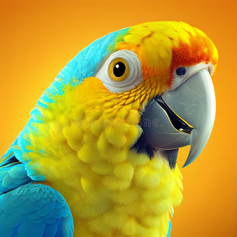 Portrait of yellow parrot stock photo. Image of vivid - 261437352