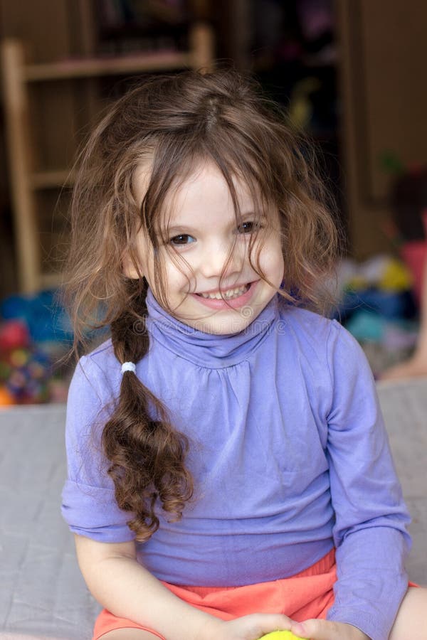 Portrait of Young Adorable Kid Girl. Stock Photo - Image of healthy ...