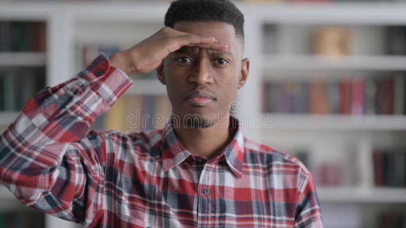 Portrait of African Man Looking Around, Searching Stock Image - Image ...