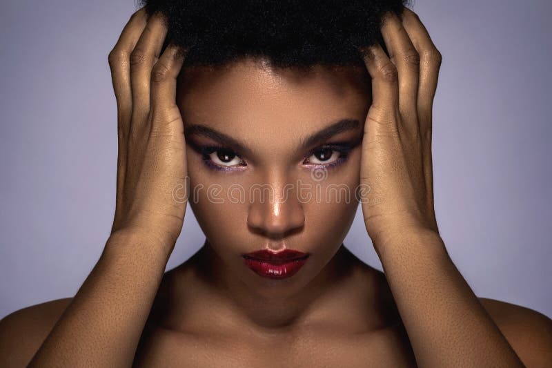 Young African Model with a Beautiful Makeup Stock Photo - Image of ...