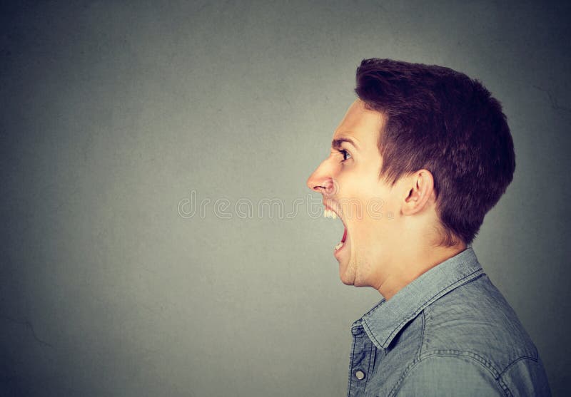 Portrait of Young Angry Man Stock Photo - Image of yell, young: 81210940