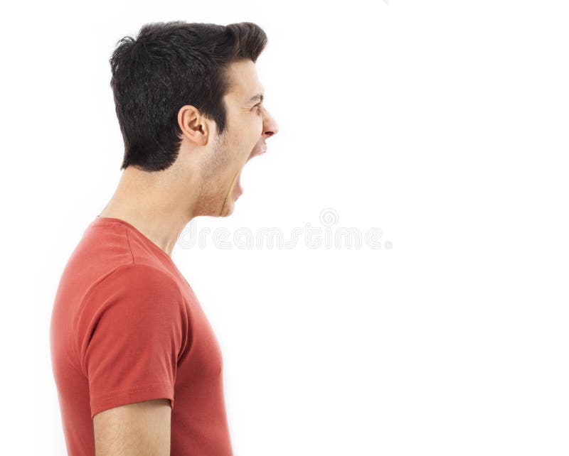 Portrait of Young Angry Man Stock Image - Image of violence, aggressive ...