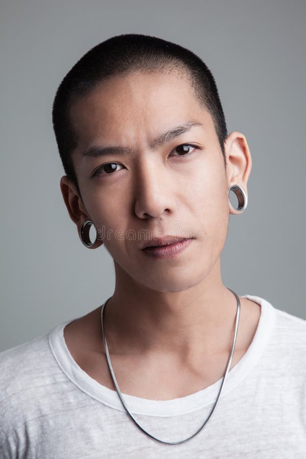 Portrait of Young Asian Man Stock Photo - Image of mohawk, person ...