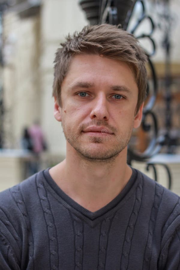 Portrait of a Young Attractive Blond Seriously Guy Stock Image - Image ...