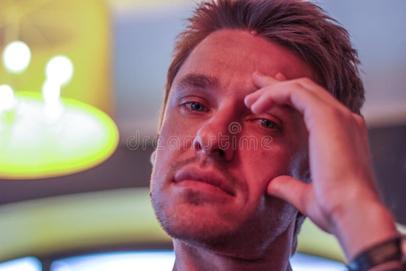 Portrait of a Young Attractive Blond Seriously Guy Stock Photo - Image ...