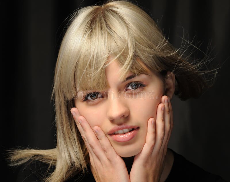 Portrait of the Young Attractively Girl Stock Photo - Image of color ...