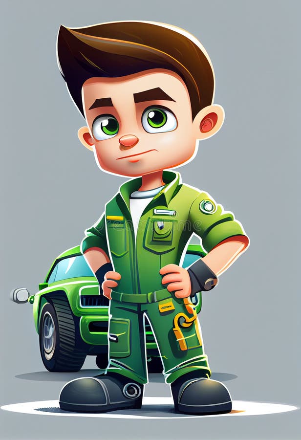 Portrait of a Young Auto Mechanic Near the Car. AI Generated Stock ...