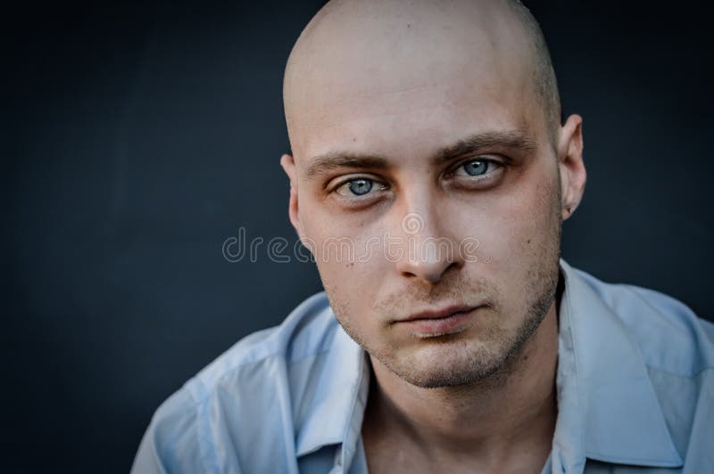 Grumpy bald guy stock image. Image of bald, serious, adult - 83639487