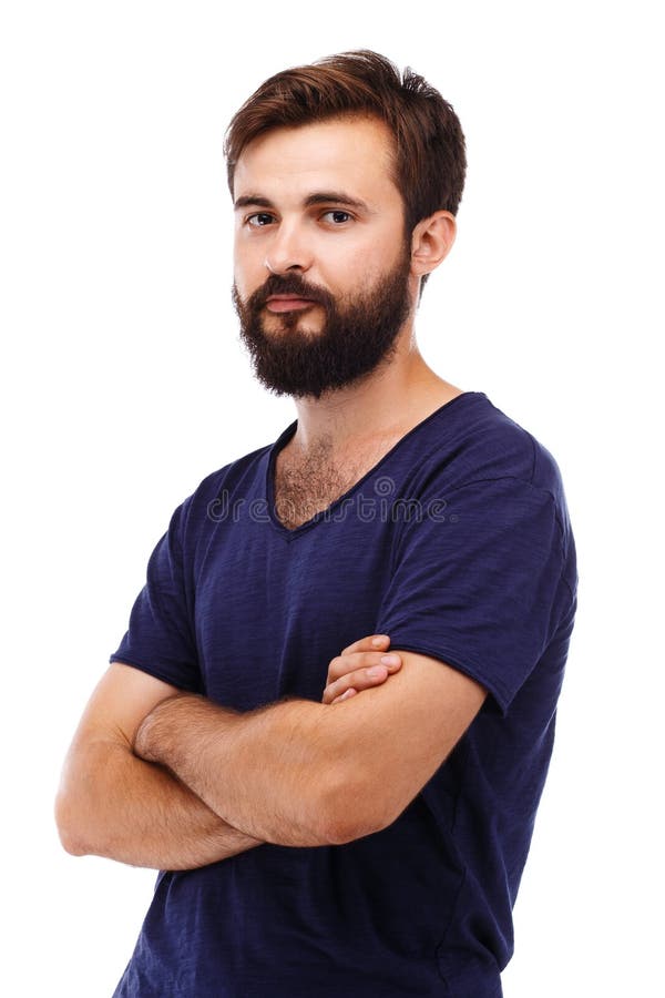Portrait of a Young Bearded Man Stock Photo - Image of front, handsome ...