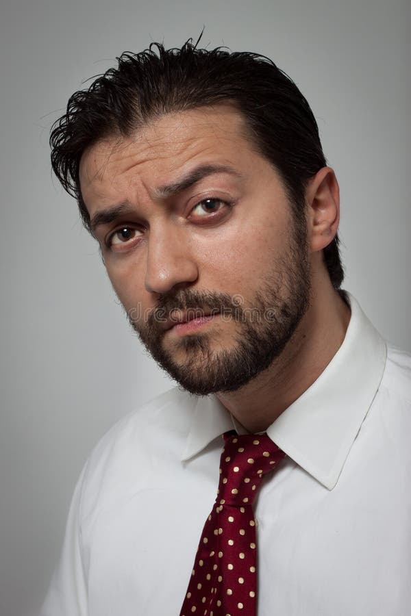 Portrait of a Young Bearded Man Stock Photo - Image of eyebrows ...