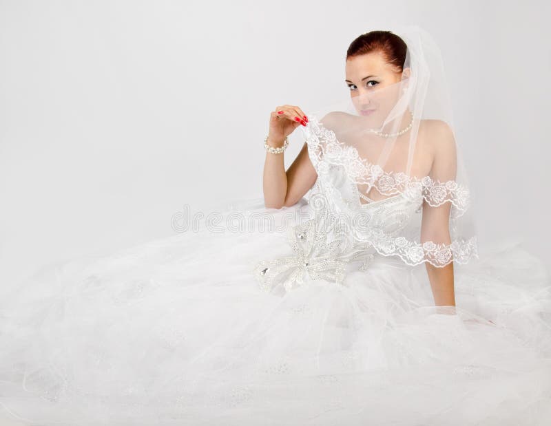 Portrait of Young Beautiful Bride Stock Photo - Image of nature, lace ...