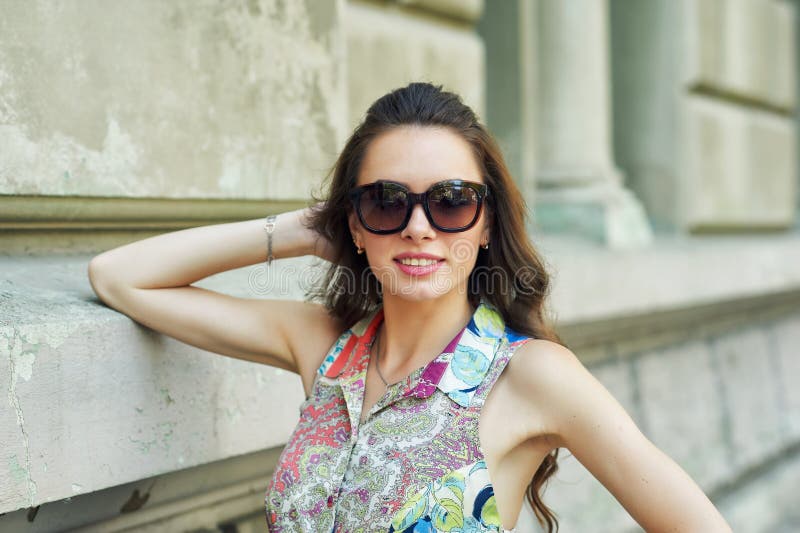 Portrait of a Young Beautiful Fashionable Woman on the Streets of the ... Portrait of a Young Beautiful Fashionable Woman on the Streets of the ...
