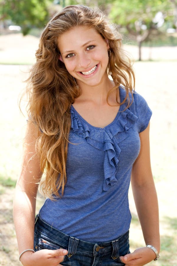 Portrait of Young Beautiful Lady Stock Photo - Image of joyful, lady ...