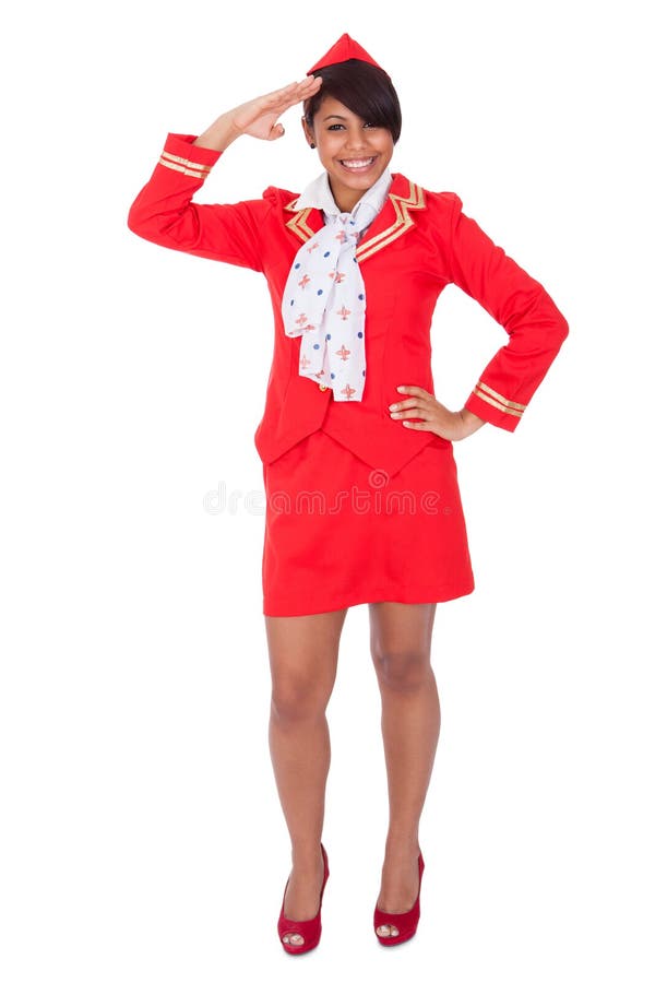 Portrait of Young Beautiful Stewardess Stock Photo - Image of single ...